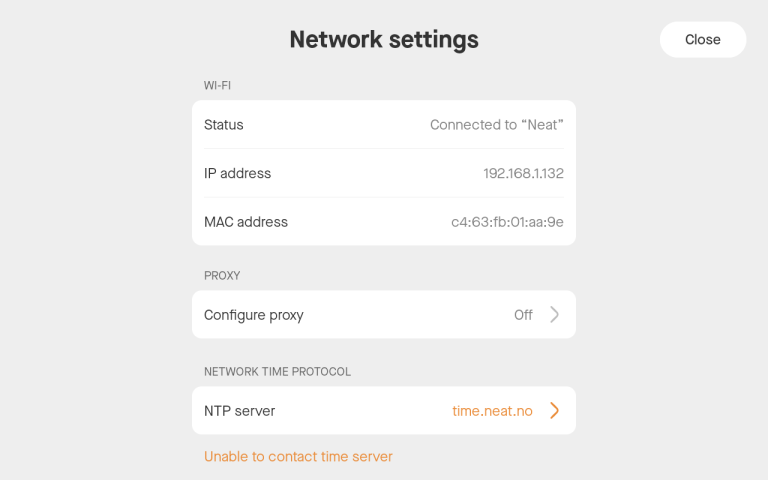 Check if NTP server is accessible - Neat Support