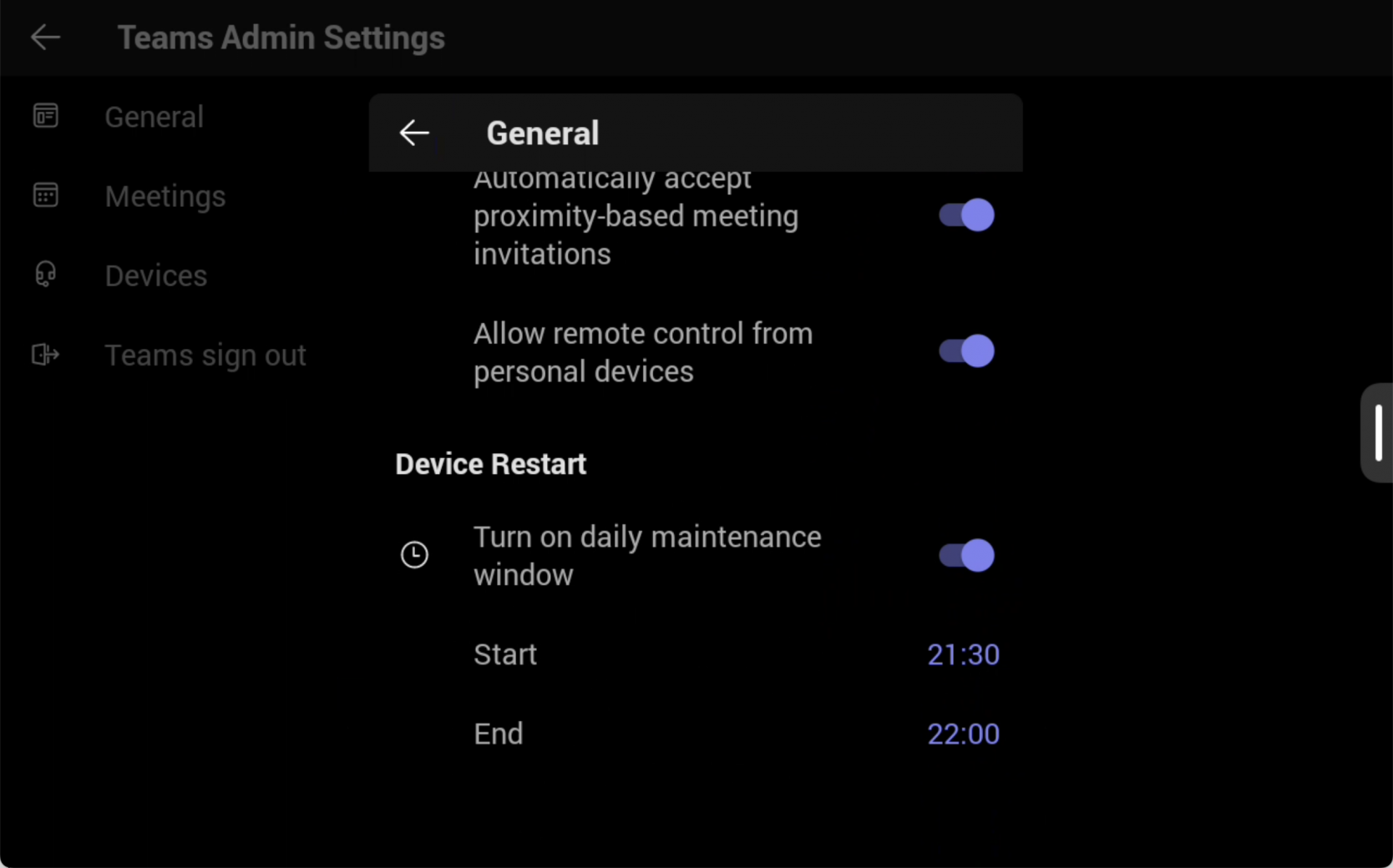 Microsoft Teams Devices: Maintenance Window and Daily Reboots - Neat ...