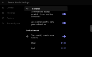 Microsoft Teams Devices: Maintenance Window and Daily Reboots - Neat Support