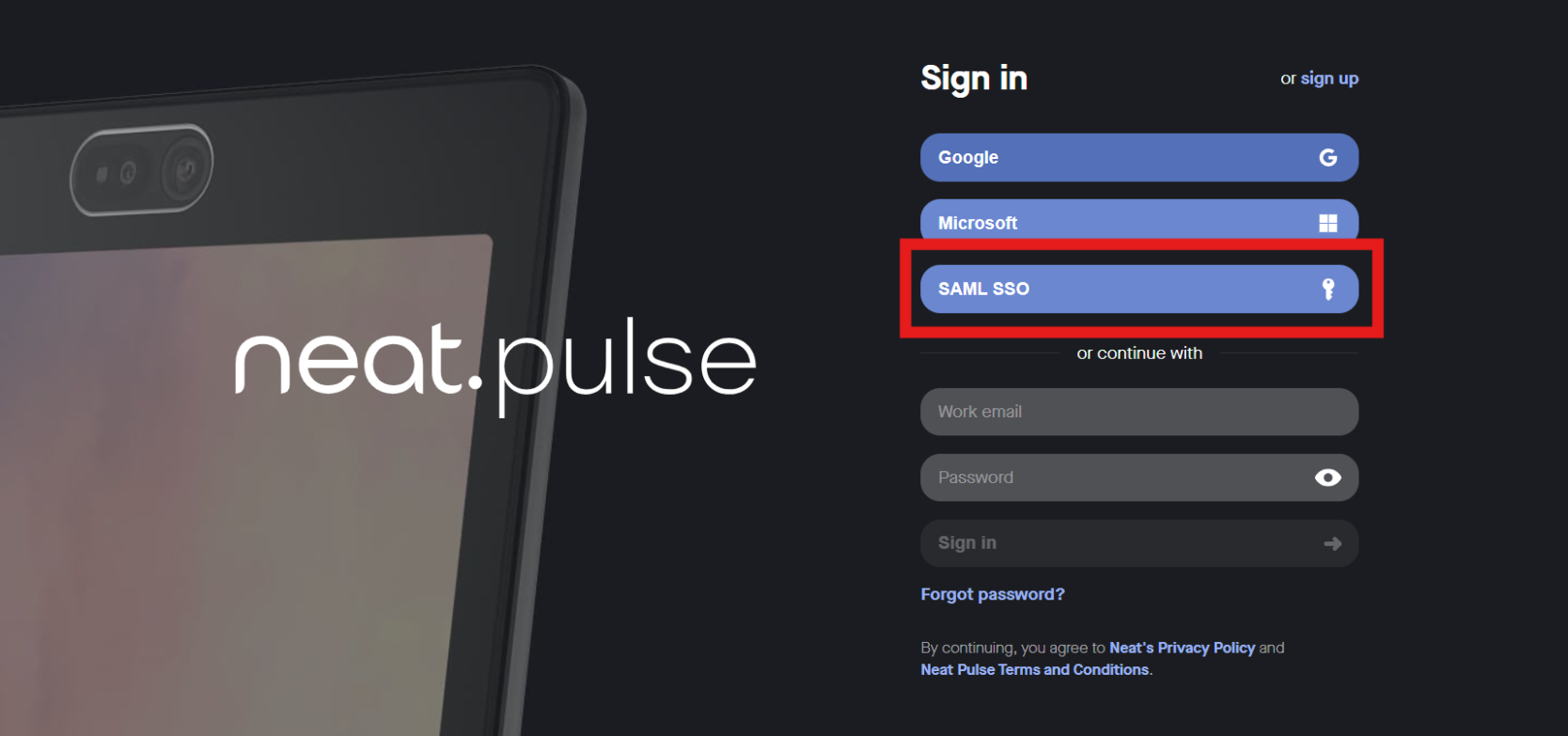 Configuring SAML SSO for Neat Pulse - Neat Support