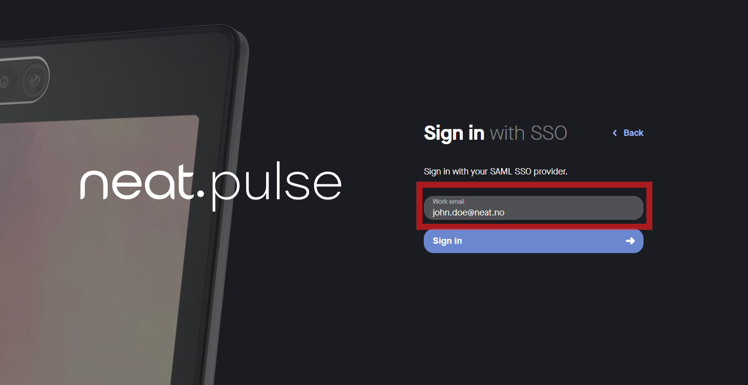 Configuring SAML SSO for Neat Pulse - Neat Support