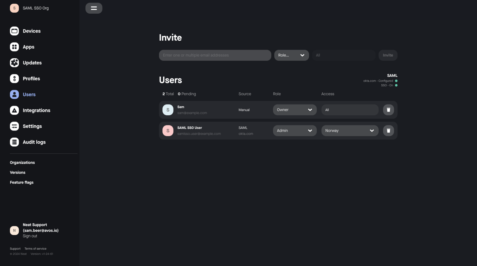 Configuring SAML SSO for Neat Pulse - Neat Support